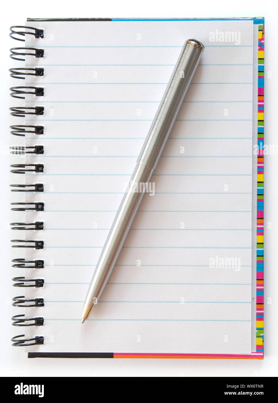 The notebook with the handle lays on a white background Stock Photo - Alamy