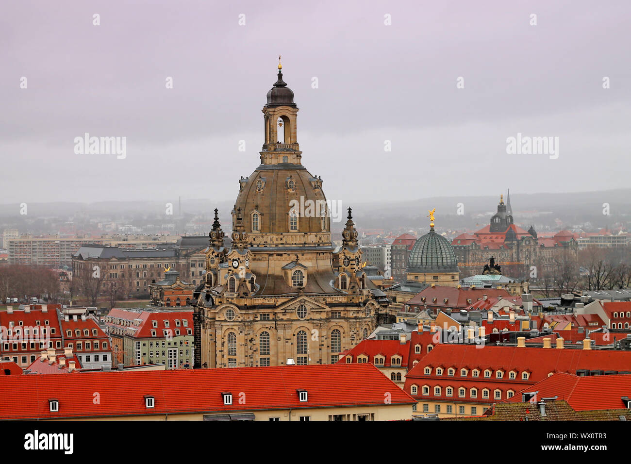 View of winter Dresden. One of the major landmarks of Dresden ...