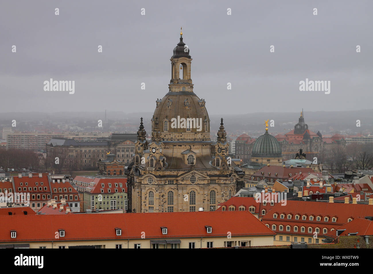 View of winter Dresden. One of the major landmarks of Dresden ...