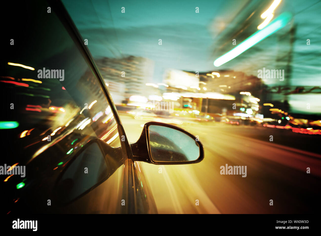 night drive blurred in motion Stock Photo - Alamy