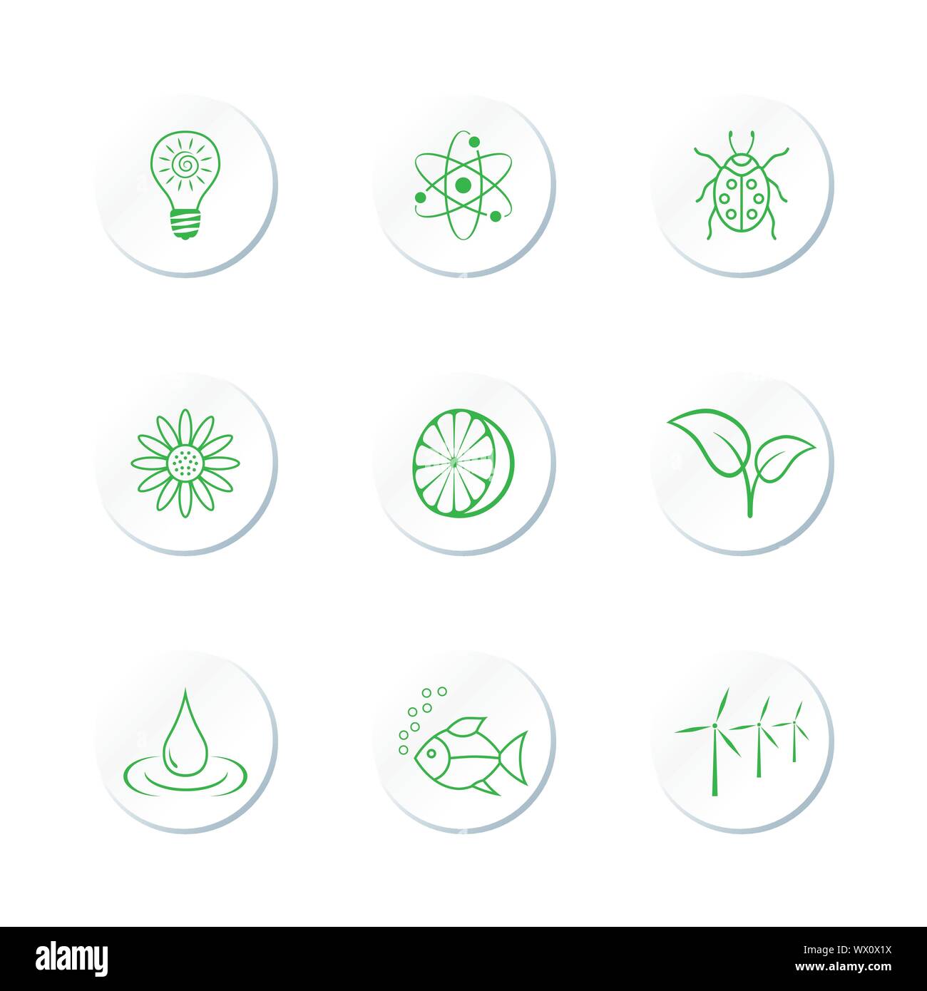 Nature Icon Set Stock Vector Image & Art - Alamy