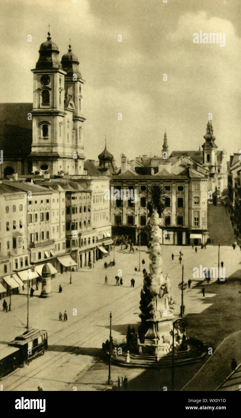 Main Square, Linz, Upper Austria, c1935. View of the Hauptplatz in the ...