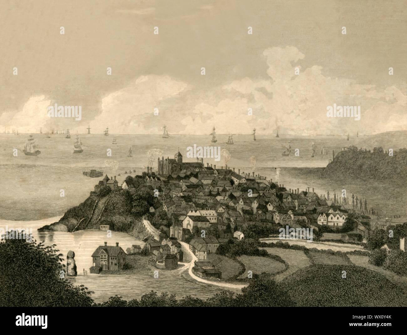 'The Town of Rye', 1835. In medieval times, Rye was an important member ...