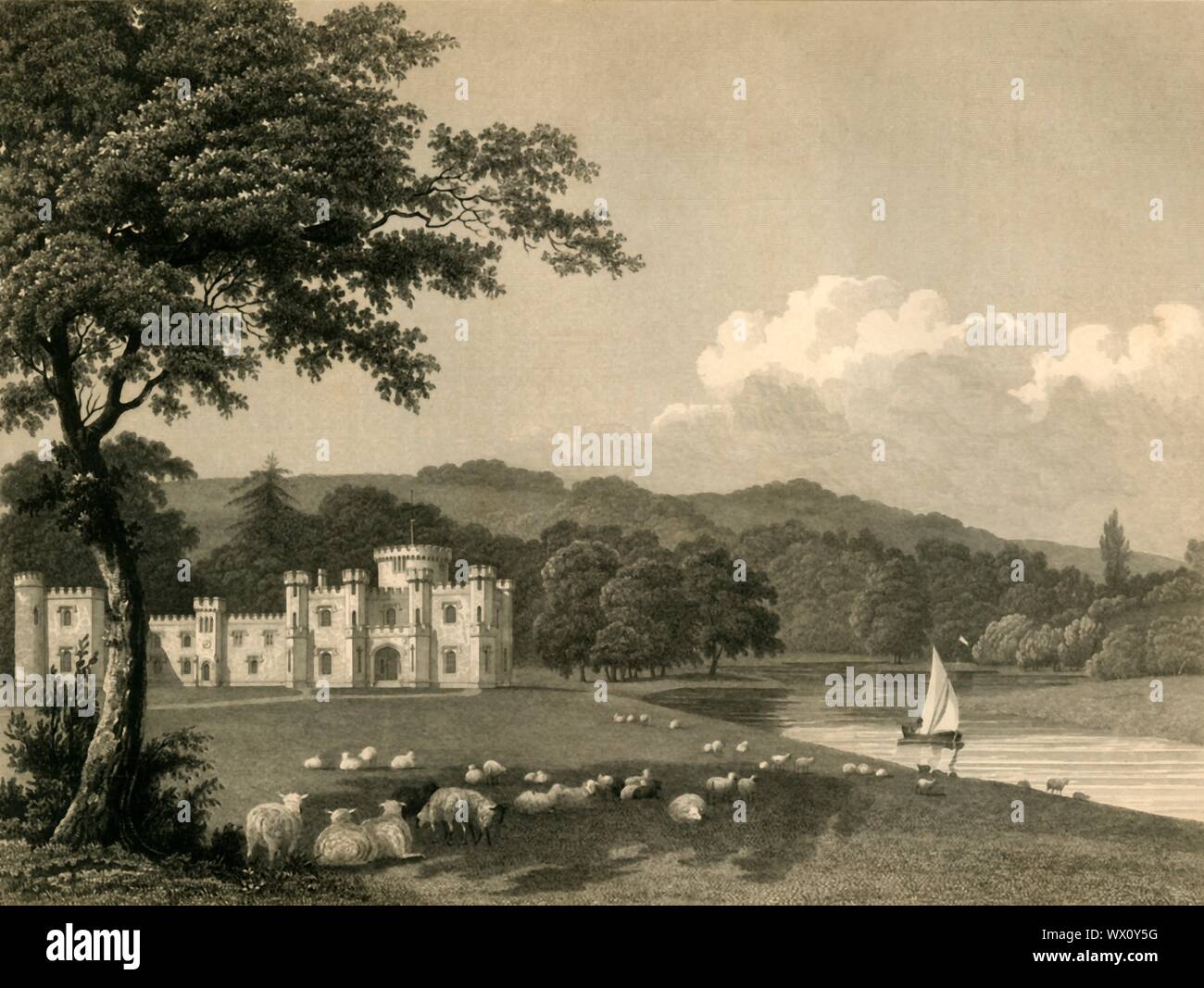 'Knepp Castle', 1835. Castellated mansion in West Grinstead, built ...