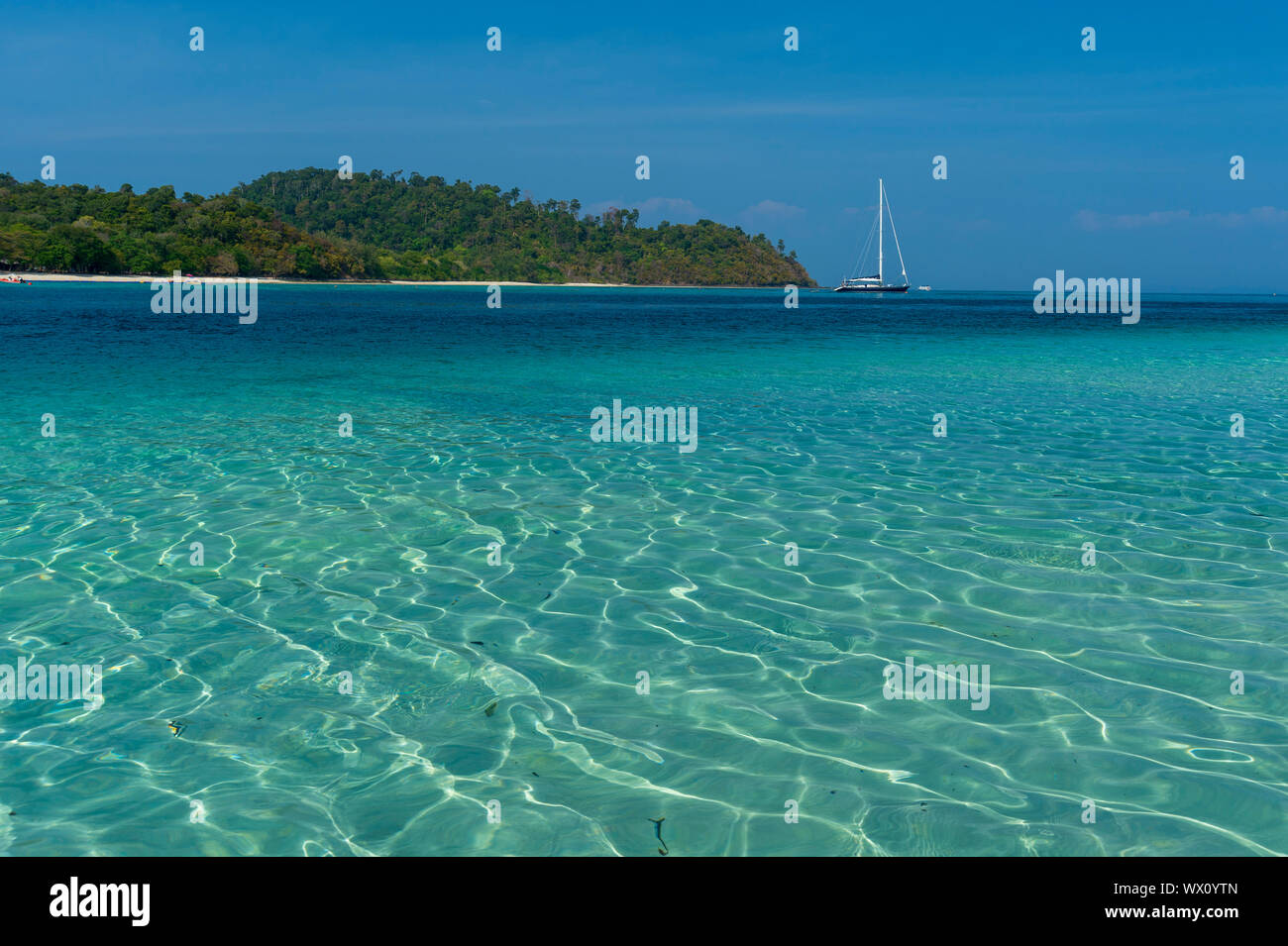 Turquoise color of Andaman Sea, Thailand, Southeast Asia, Asia Stock ...