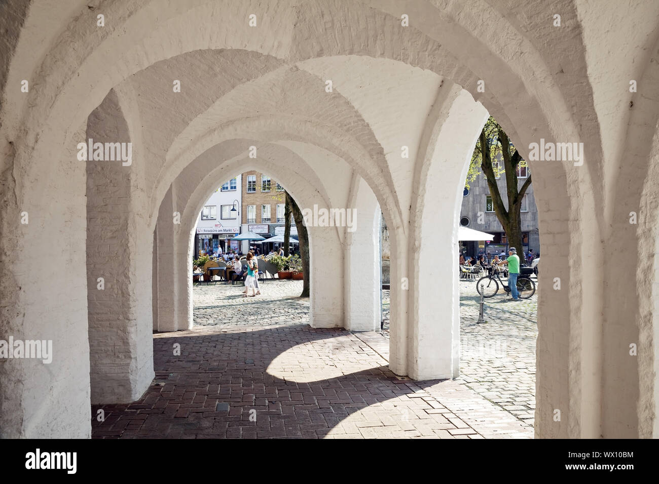arcades of old town hall, Erkelenz, Lower Rhine, North Rhine-Westphalia ...