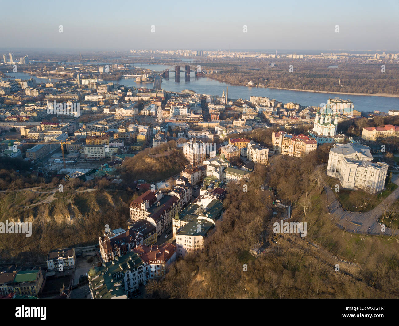A bird's eye view, aerial view shooting from drone of the Podol ...