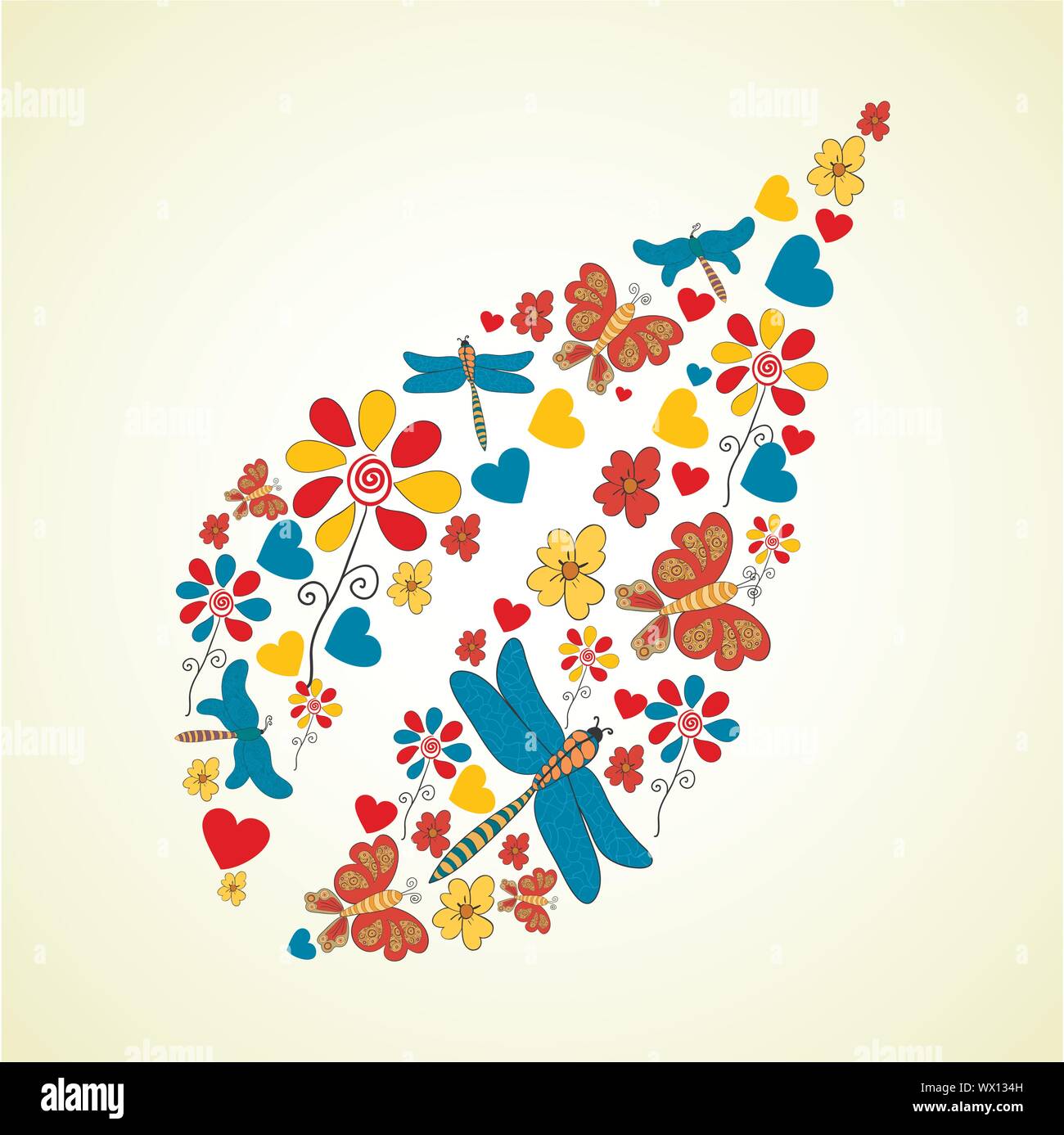 Colorful flowers leaf shape Stock Vector Image & Art - Alamy