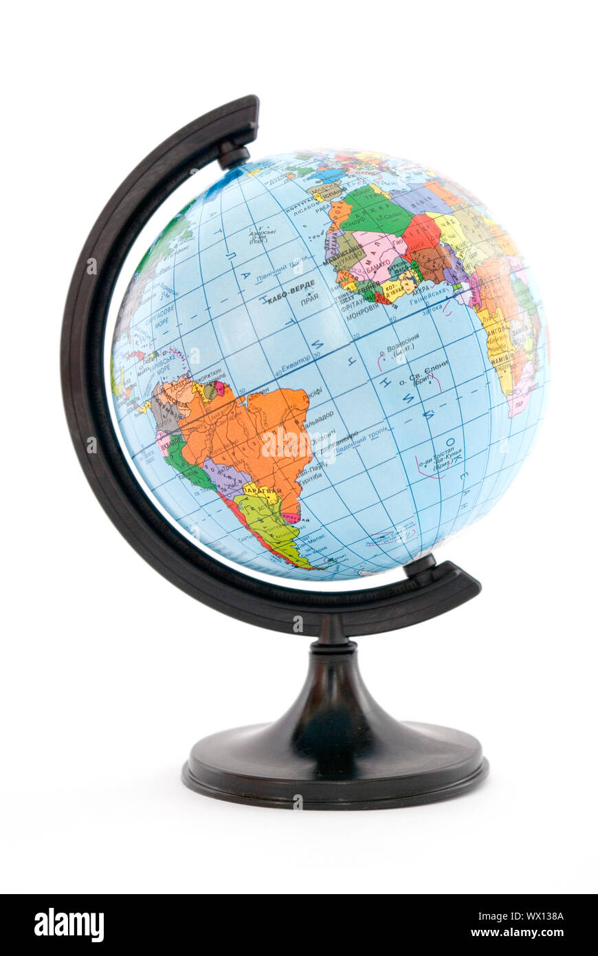 Blue globe isolated on the white background Stock Photo - Alamy