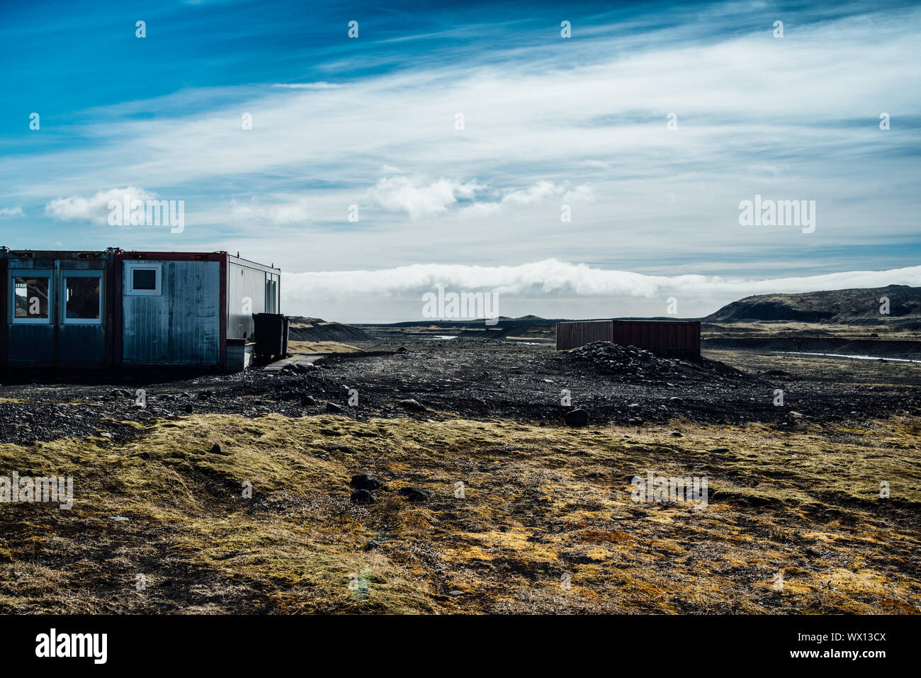 Ship container building in Iceland Stock Photo - Alamy