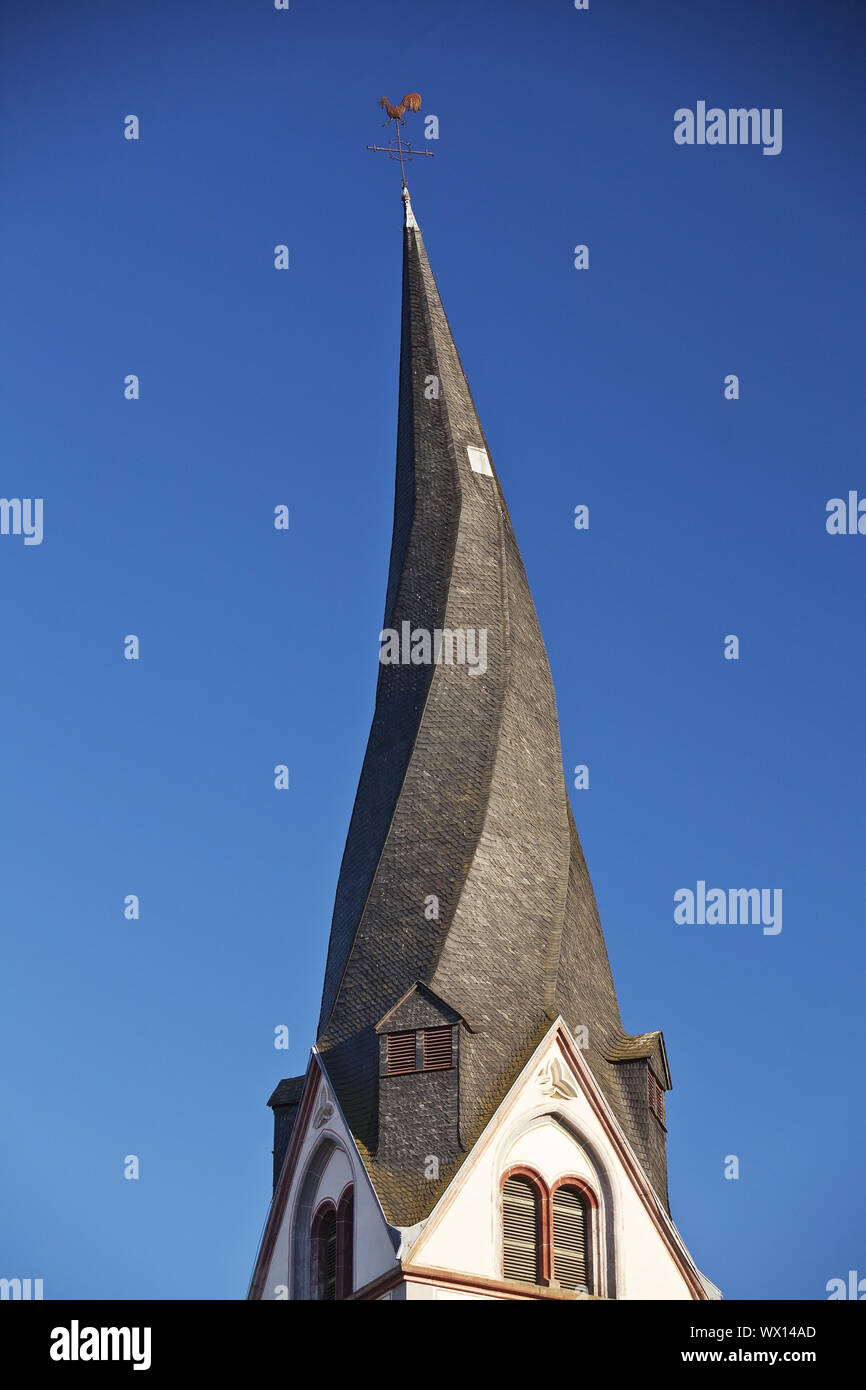 The twisted tower of the parish church of St. Clement, Landmark, Mayen ...