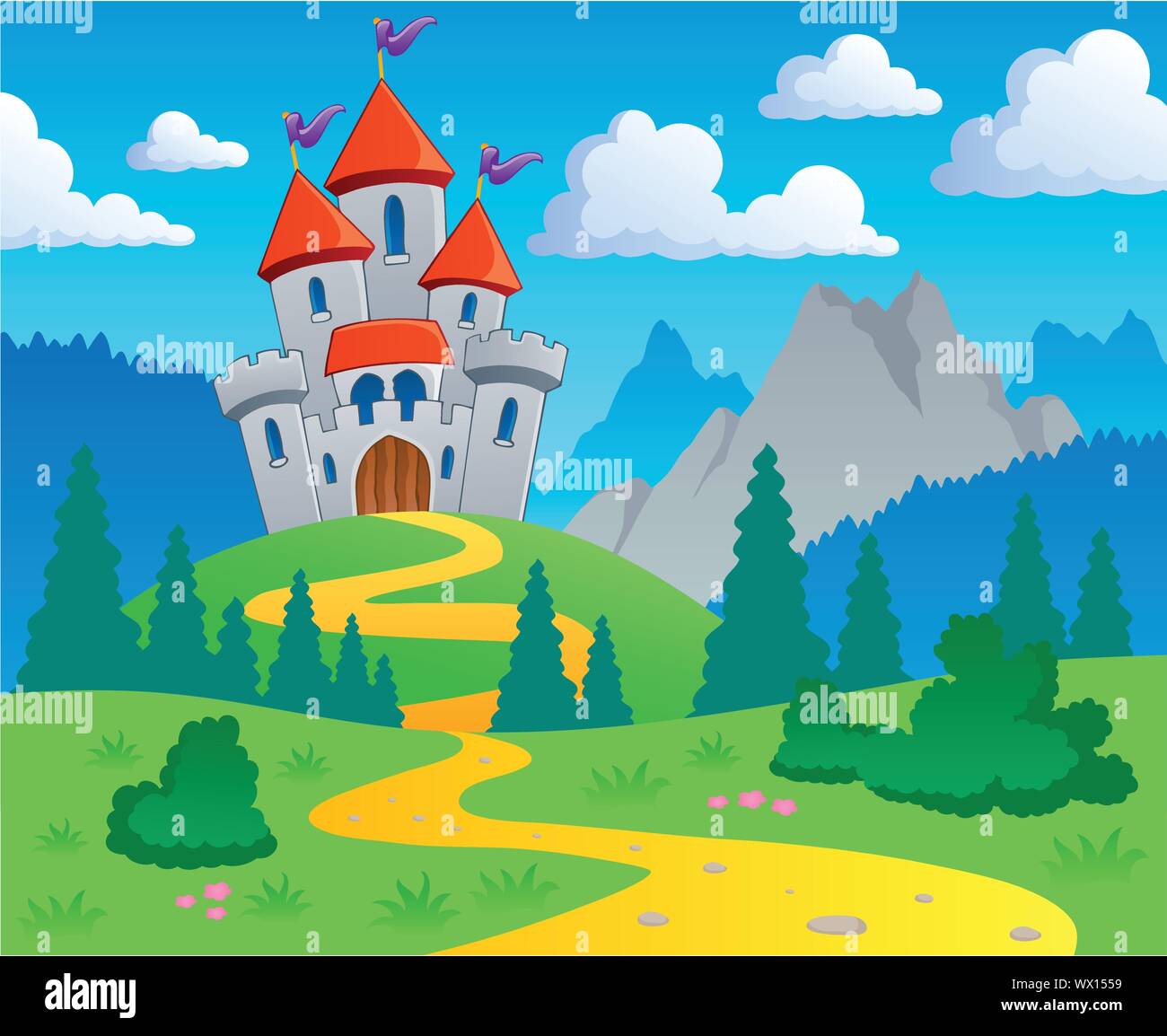Castle theme landscape 1 Stock Vector Image & Art - Alamy