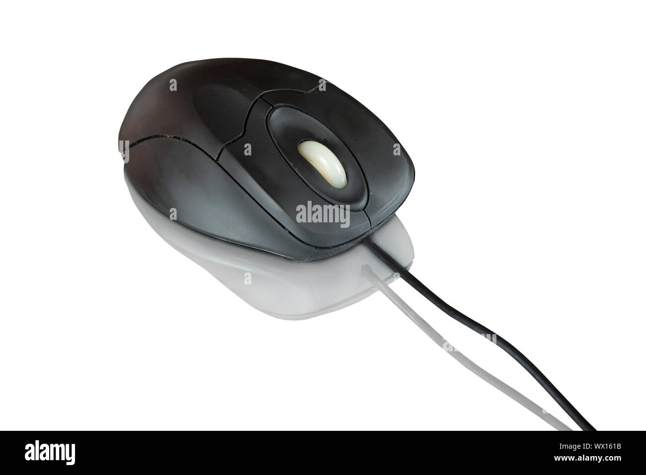 black computer mouse isolated on white Stock Photo - Alamy
