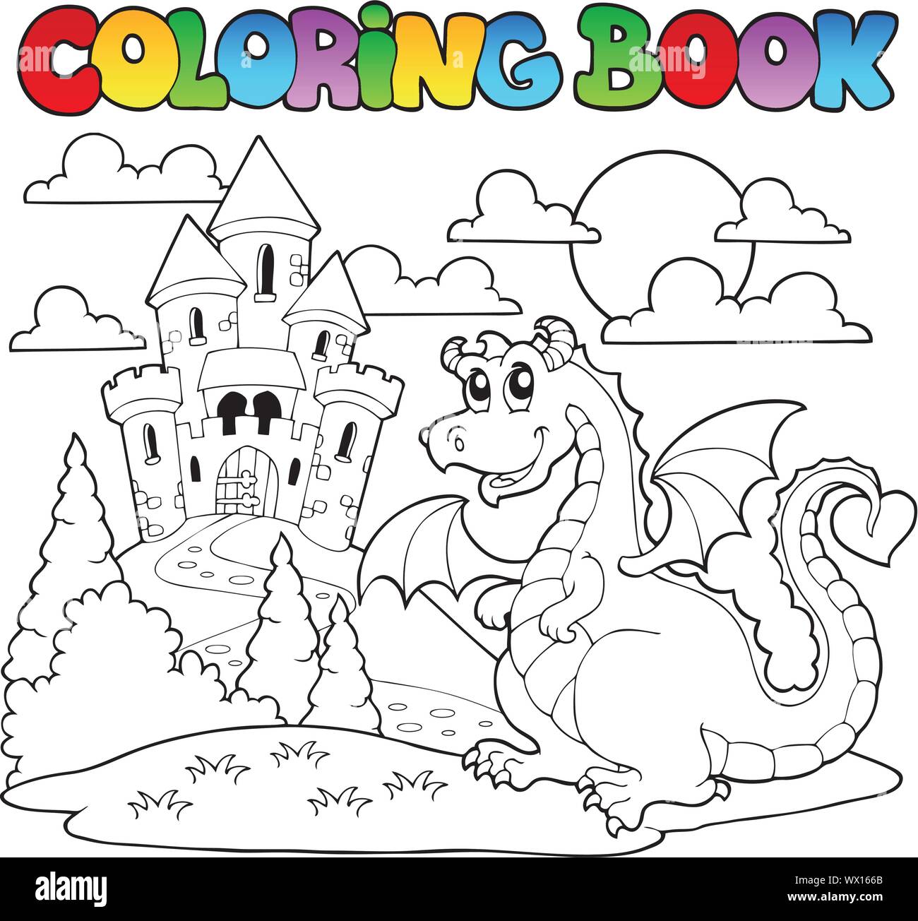Coloring book dragon theme image 1 Stock Vector Image & Art - Alamy
