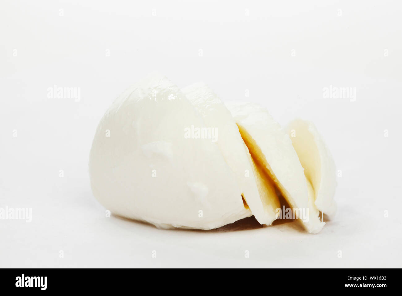 fresh italian mozzarella on white background Stock Photo - Alamy