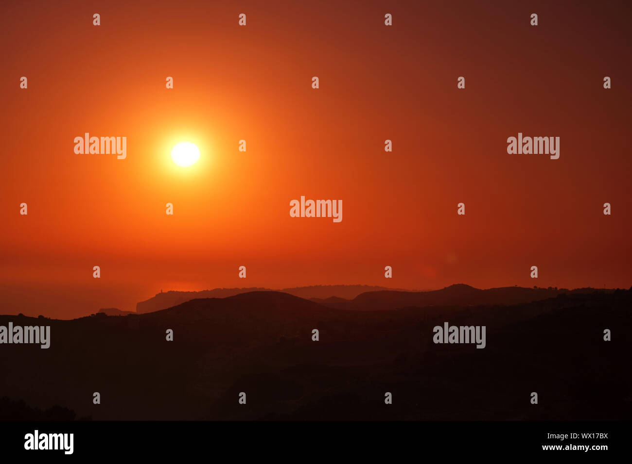 Summer landscape in mountains with the sun Stock Photo - Alamy