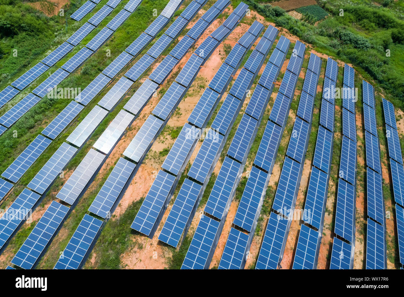 photovoltaic panels on hillside Stock Photo - Alamy