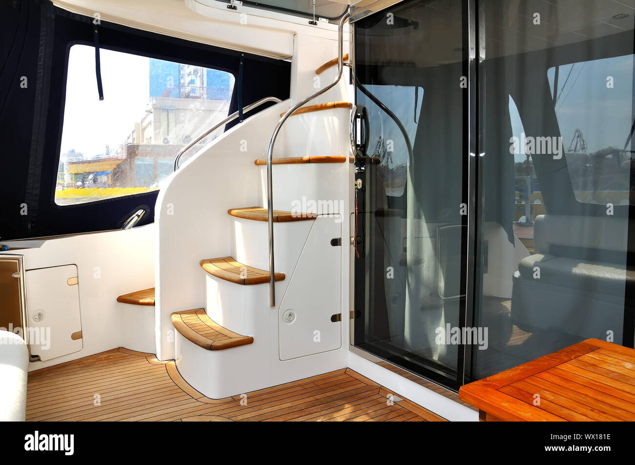 ladder of luxury yacht. closeup Stock Photo - Alamy