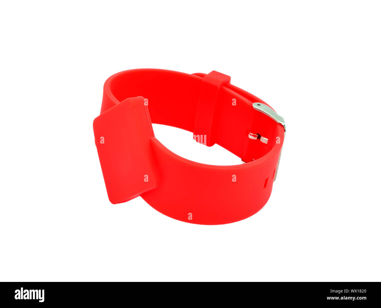 red RFID bracelet on a white background Stock Photo - Alamy