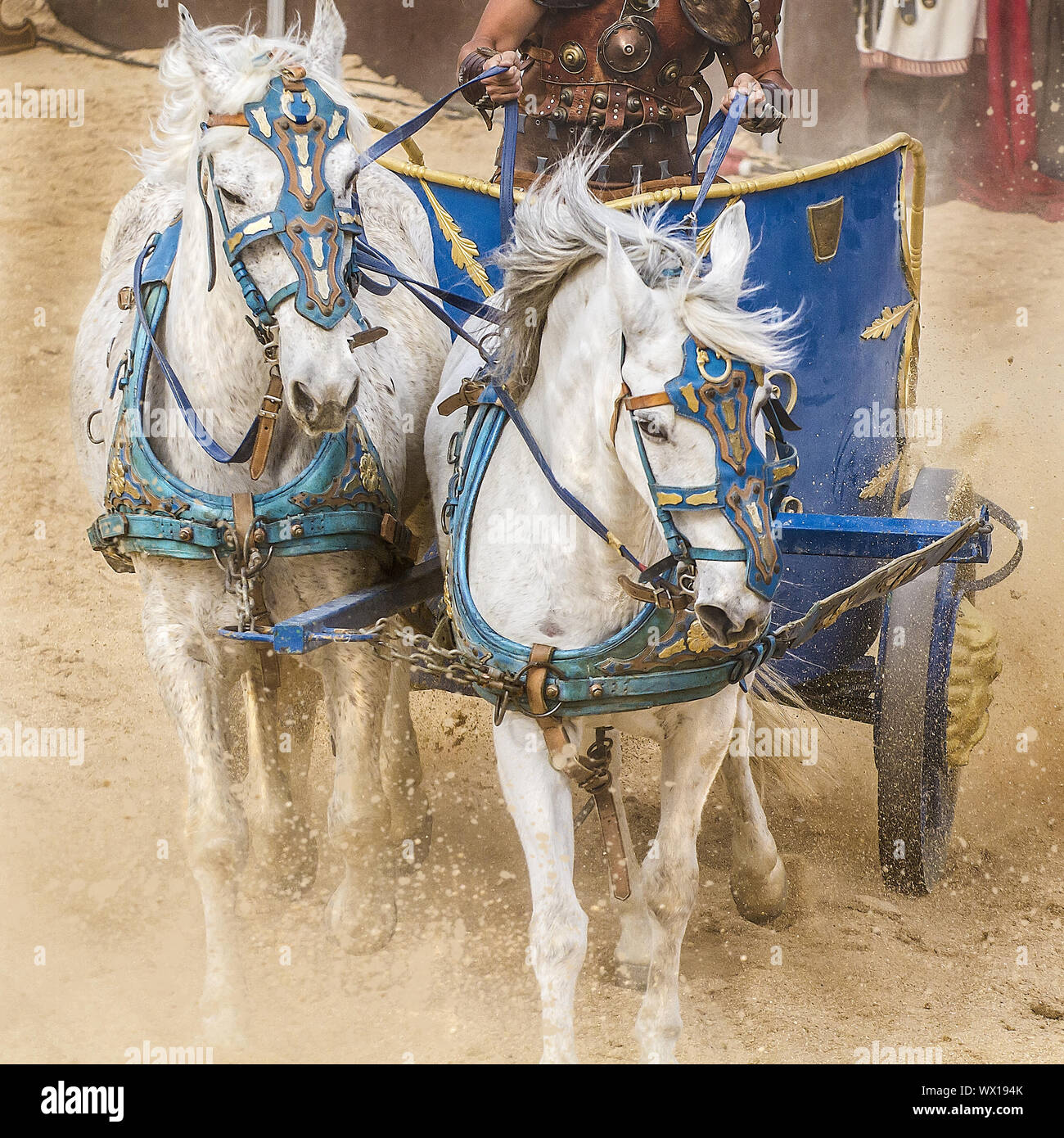 Combat, Roman chariot in a fight of gladiators, bloody circus Stock ...