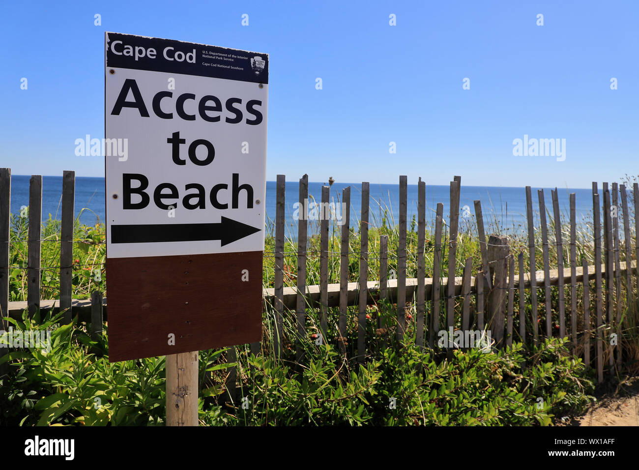 Sign of Access to Beach at Nauset Light Beach.Cap Cod National Seashore ...