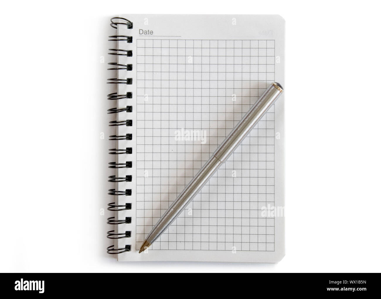 The notebook with the handle lays on a white background Stock Photo - Alamy