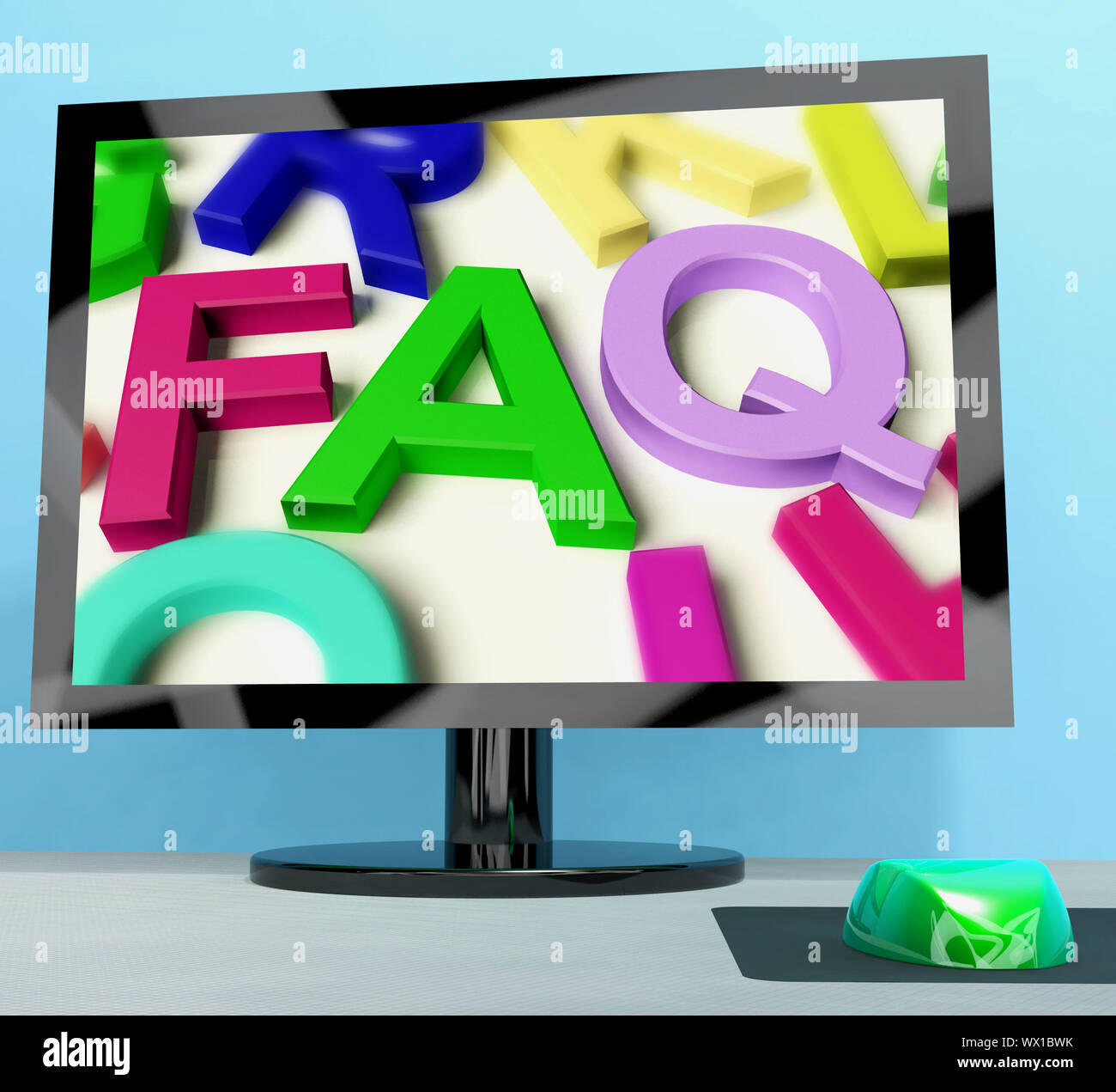 Faq On Computer Screen Shows Online Help Stock Photo - Alamy