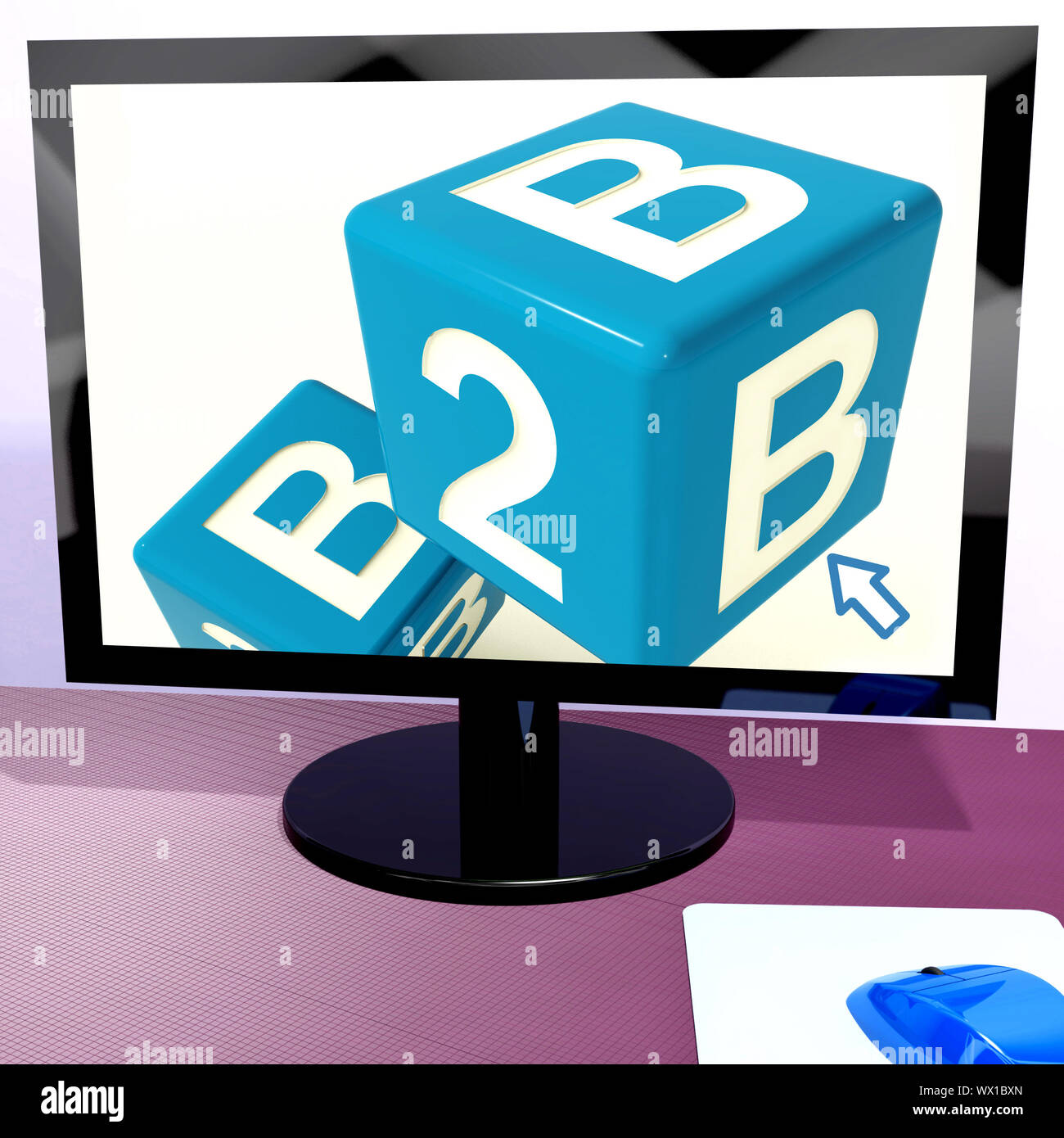 B2b Dice On Computer Showing Business And Commerce Stock Photo - Alamy