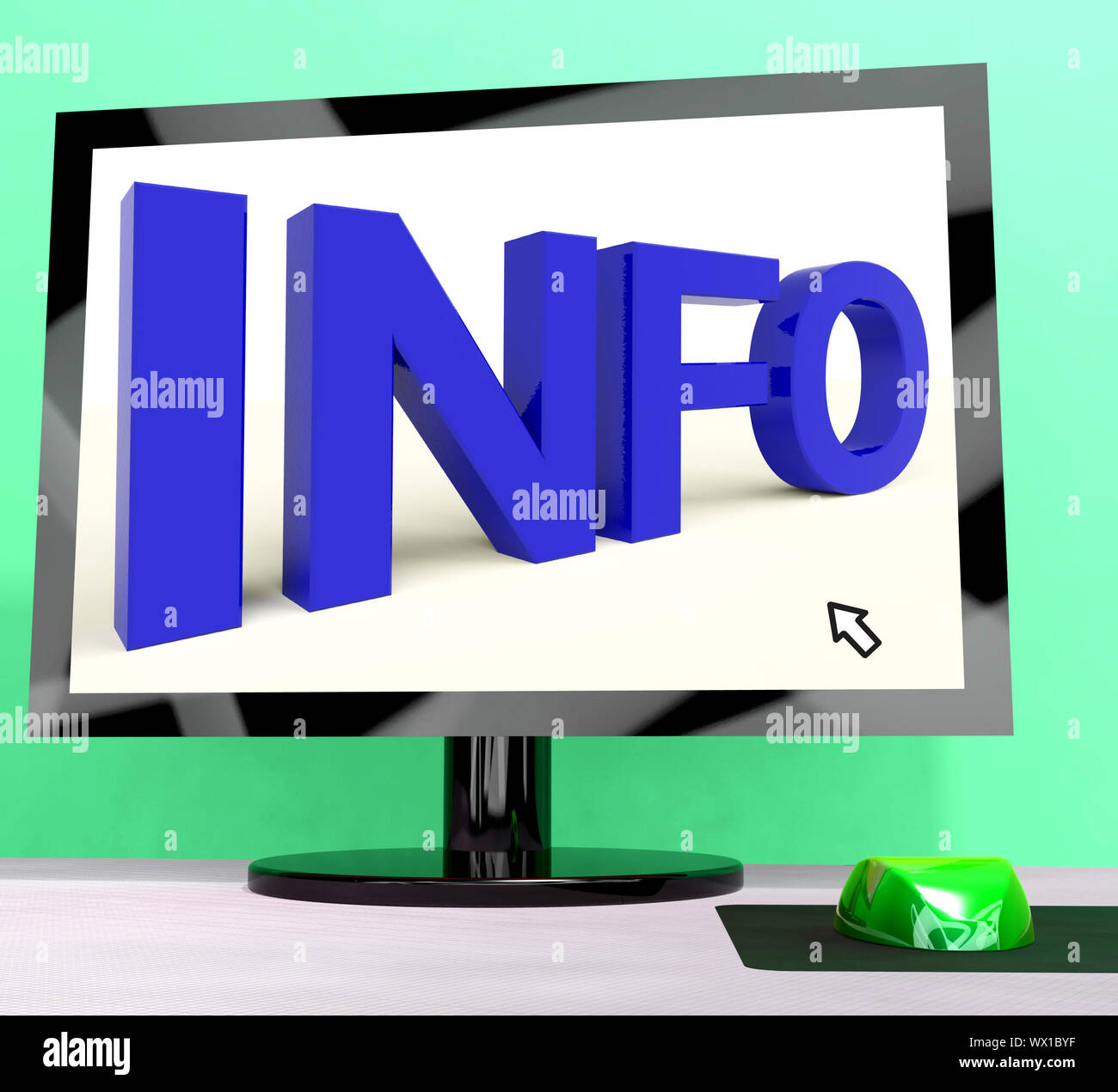 Info Word On Computer Showing Getting Information Online Stock Photo ...