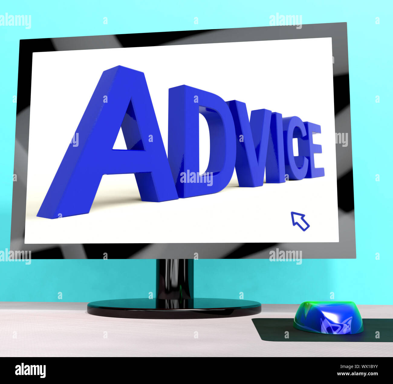 Advice Word On Computer Screen Shows Assistance Stock Photo - Alamy