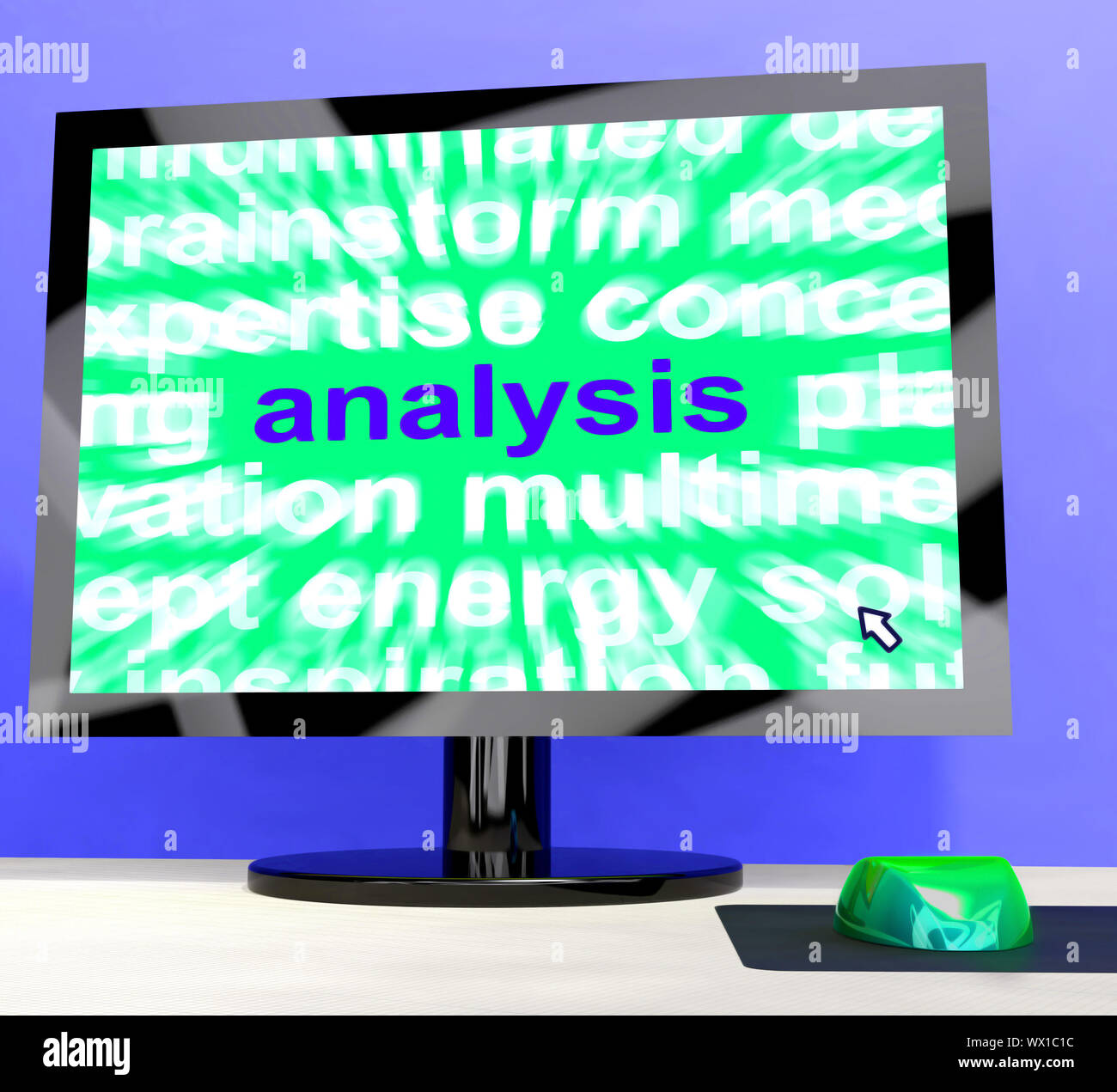 Analysis Word Shows Checking Probing And Examining Stock Photo - Alamy