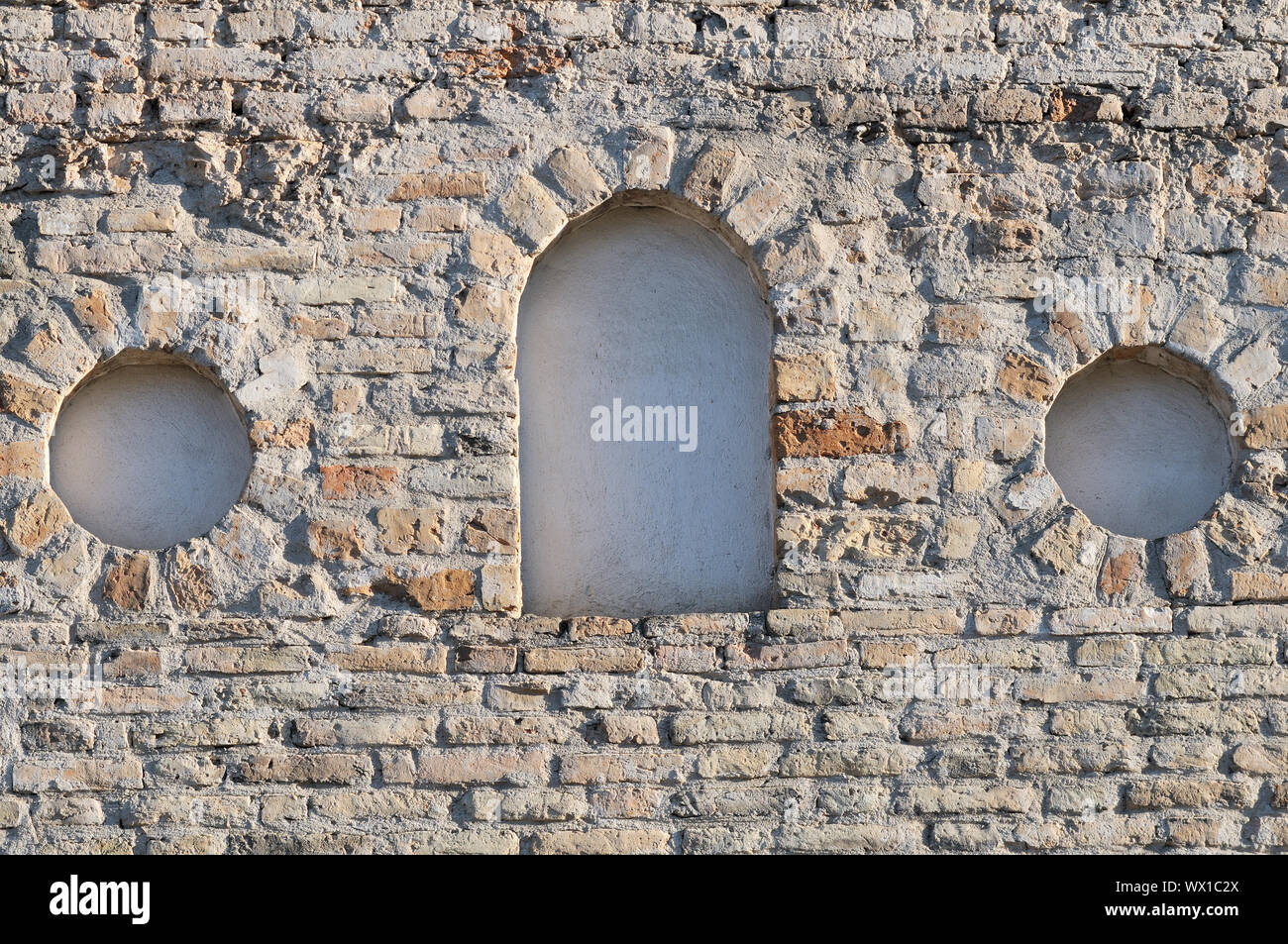 Old castle wall details at sunset Stock Photo - Alamy