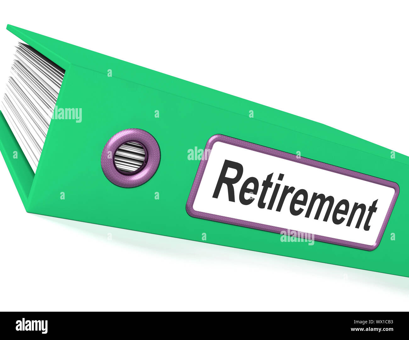 Retirement File Showing Documents For Pensioners Stock Photo - Alamy