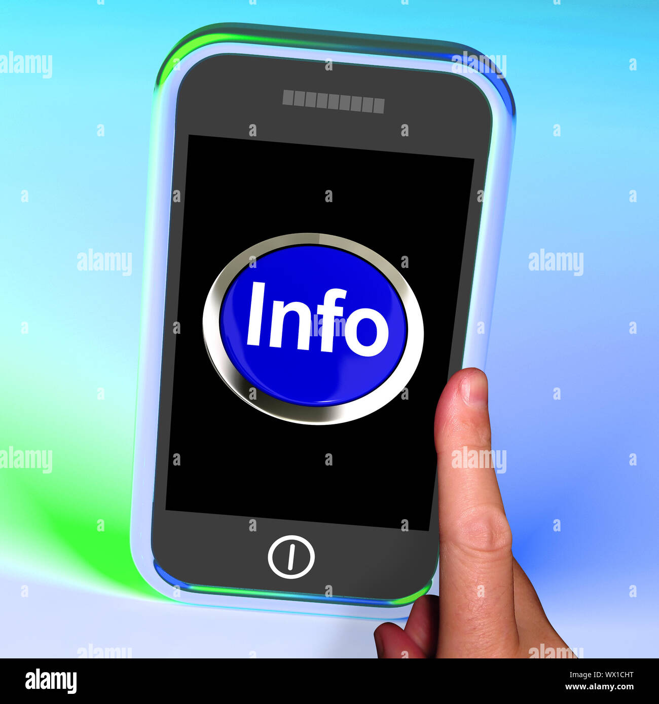 Info Button On Mobile Showing Information And Support Stock Photo - Alamy