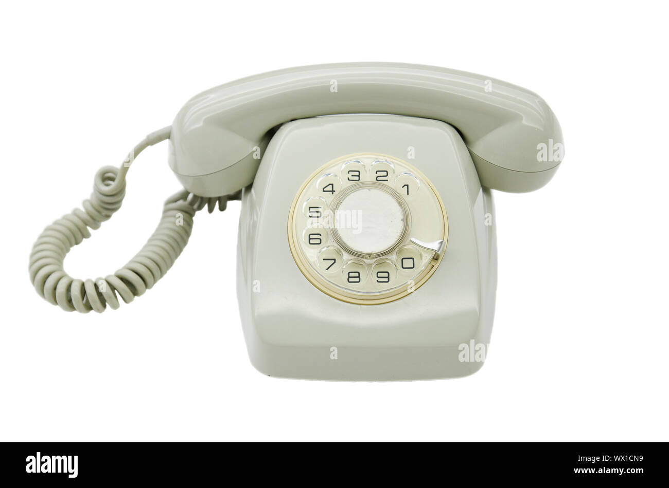 Vintage Grey telephone on white isolated background Stock Photo - Alamy