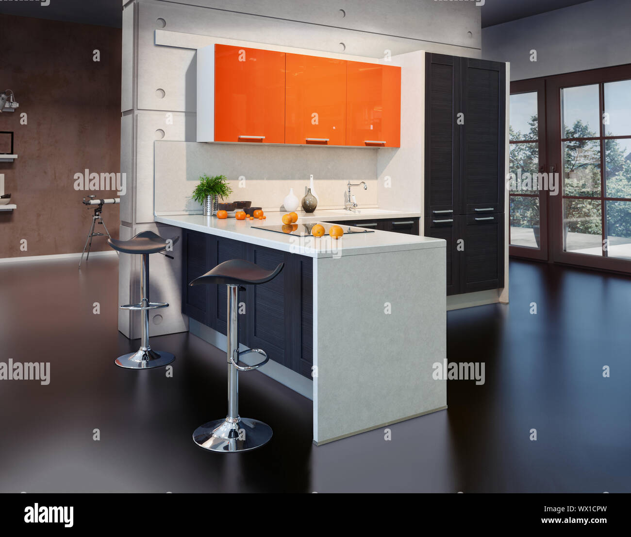 Modern kitchen interior photo (photo compilation elements Stock Photo ...