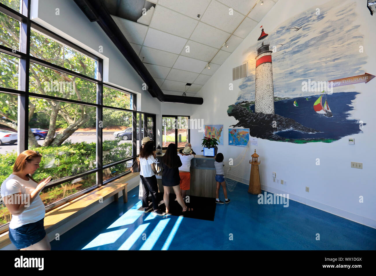 Visitors in the reception for the factory tour of Cape Cod Potato Chip ...