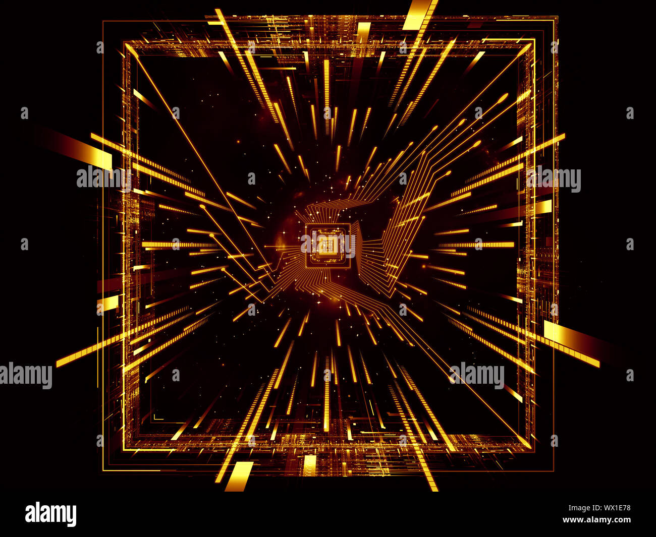 Composition of CPU graphic and abstract design elements to serve as a ...