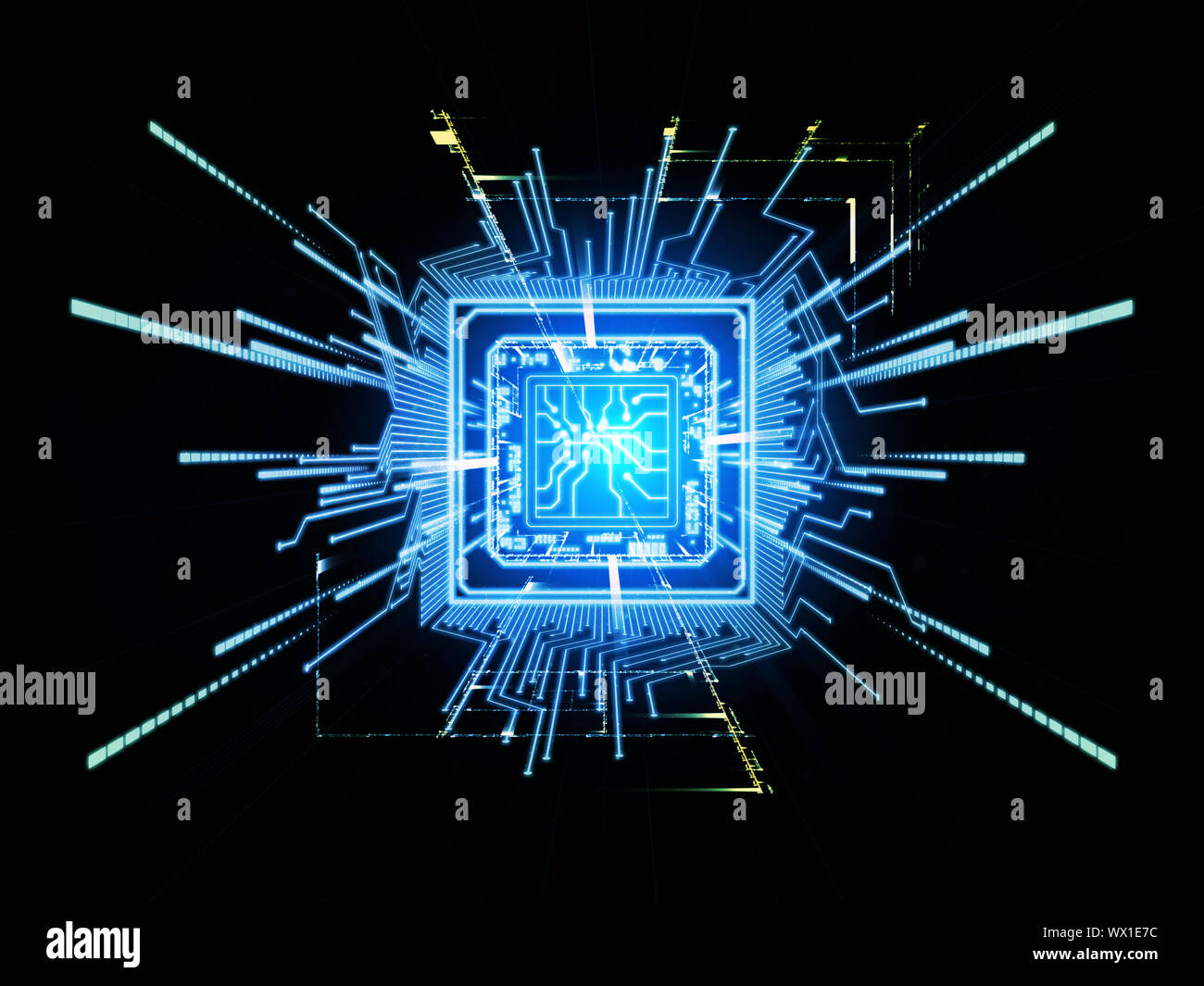 Composition of CPU graphic and abstract design elements to serve as a ...