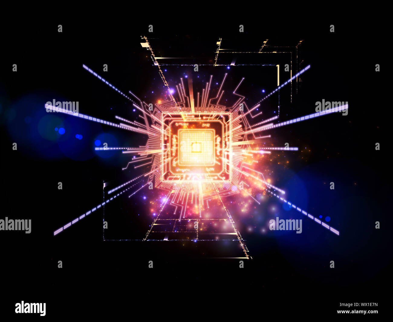 Backdrop design of CPU graphic and abstract design elements to provide ...