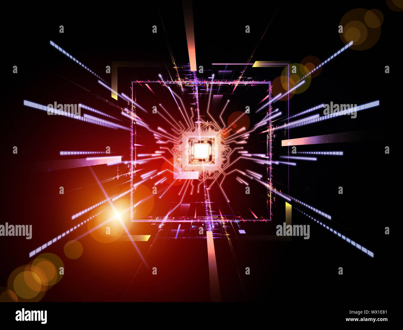 Design made of CPU graphic and abstract design elements to serve as ...