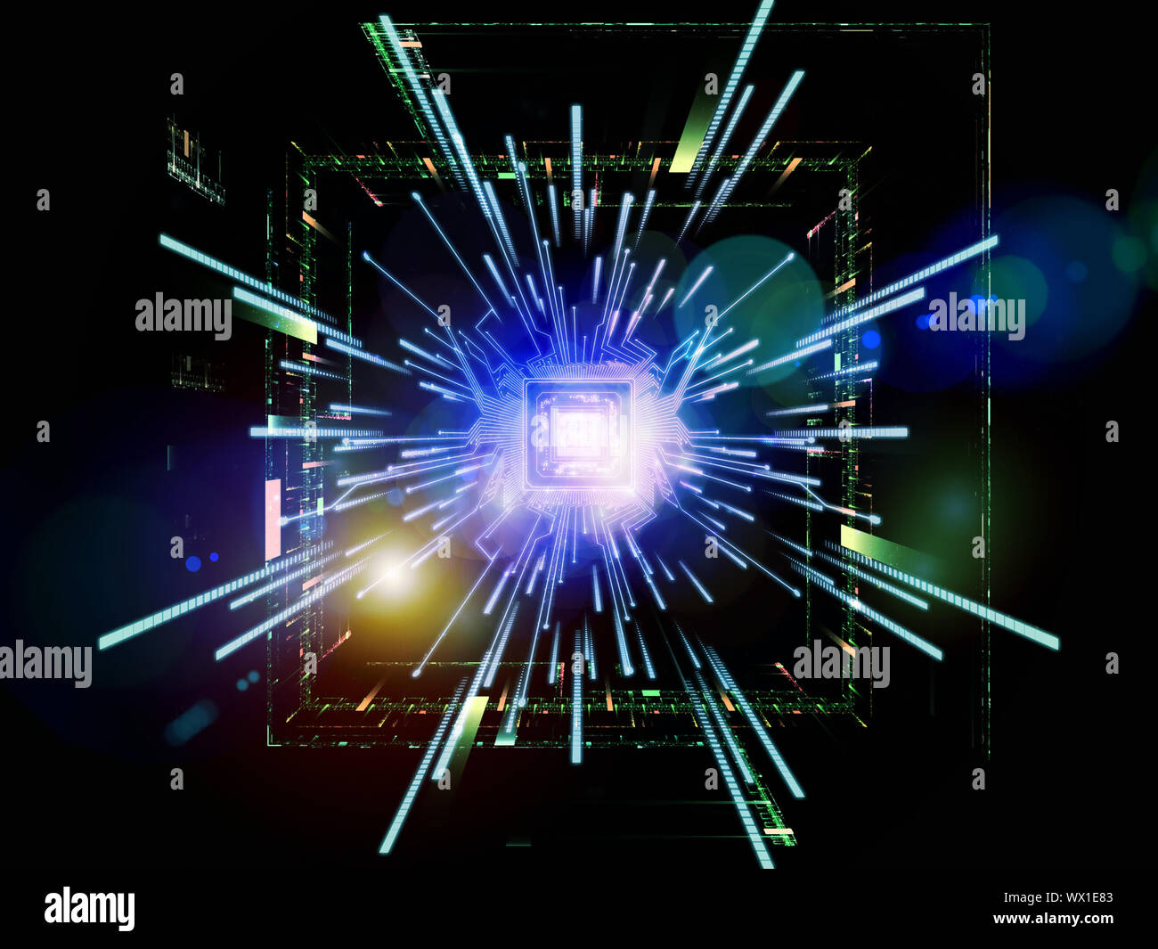 Composition of CPU graphic and abstract design elements to serve as a ...