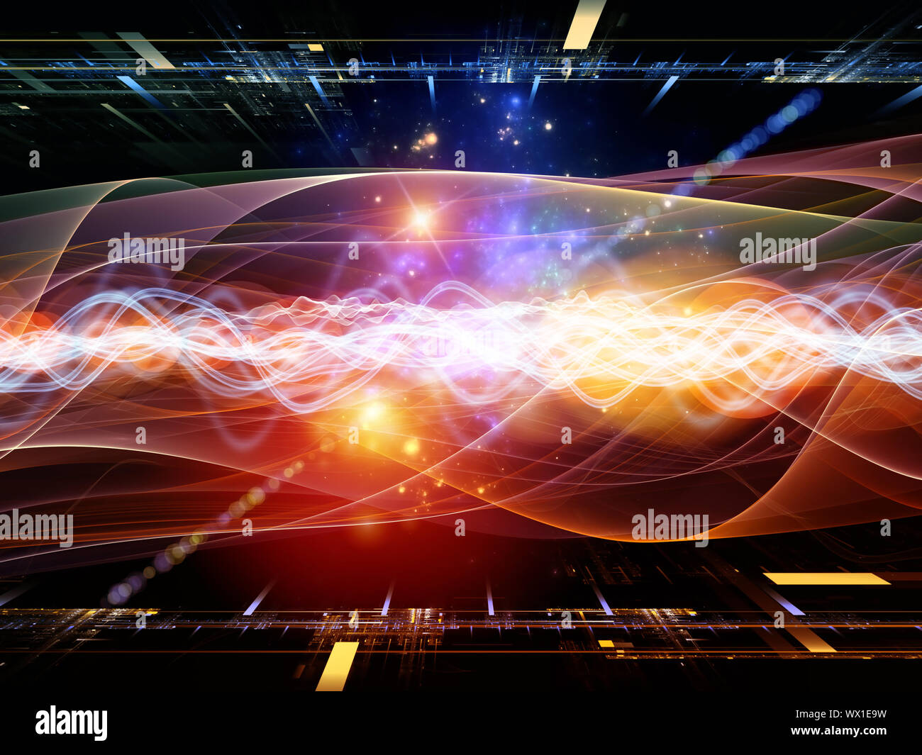Composition of technological and abstract design elements with ...