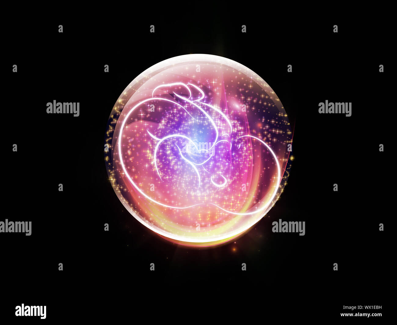Design composed of drawing of a fetus and abstract design elements as a ...