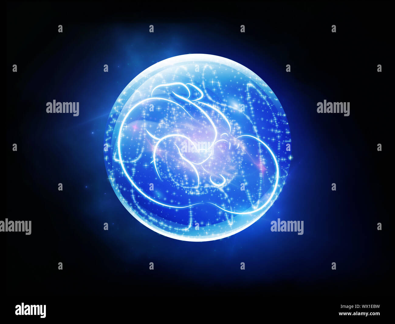 Backdrop of drawing of a fetus and abstract design elements on the ...