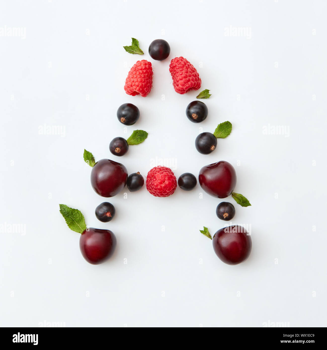 Berries pattern of letter A english alphabet from natural ripe berries ...