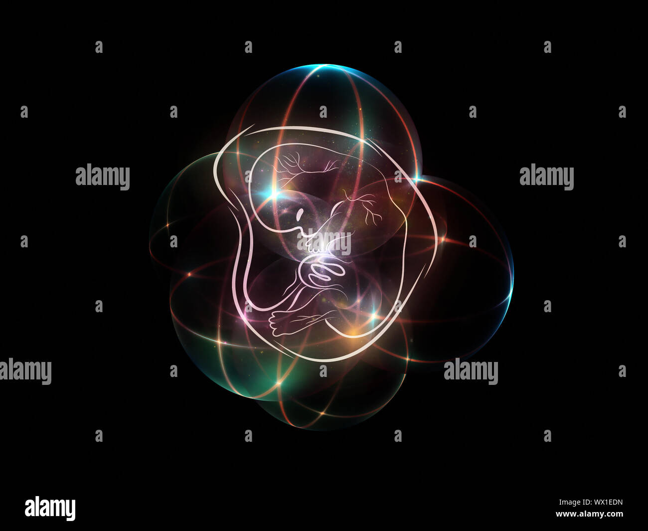 Interplay of drawing of a child and abstract design elements on the ...