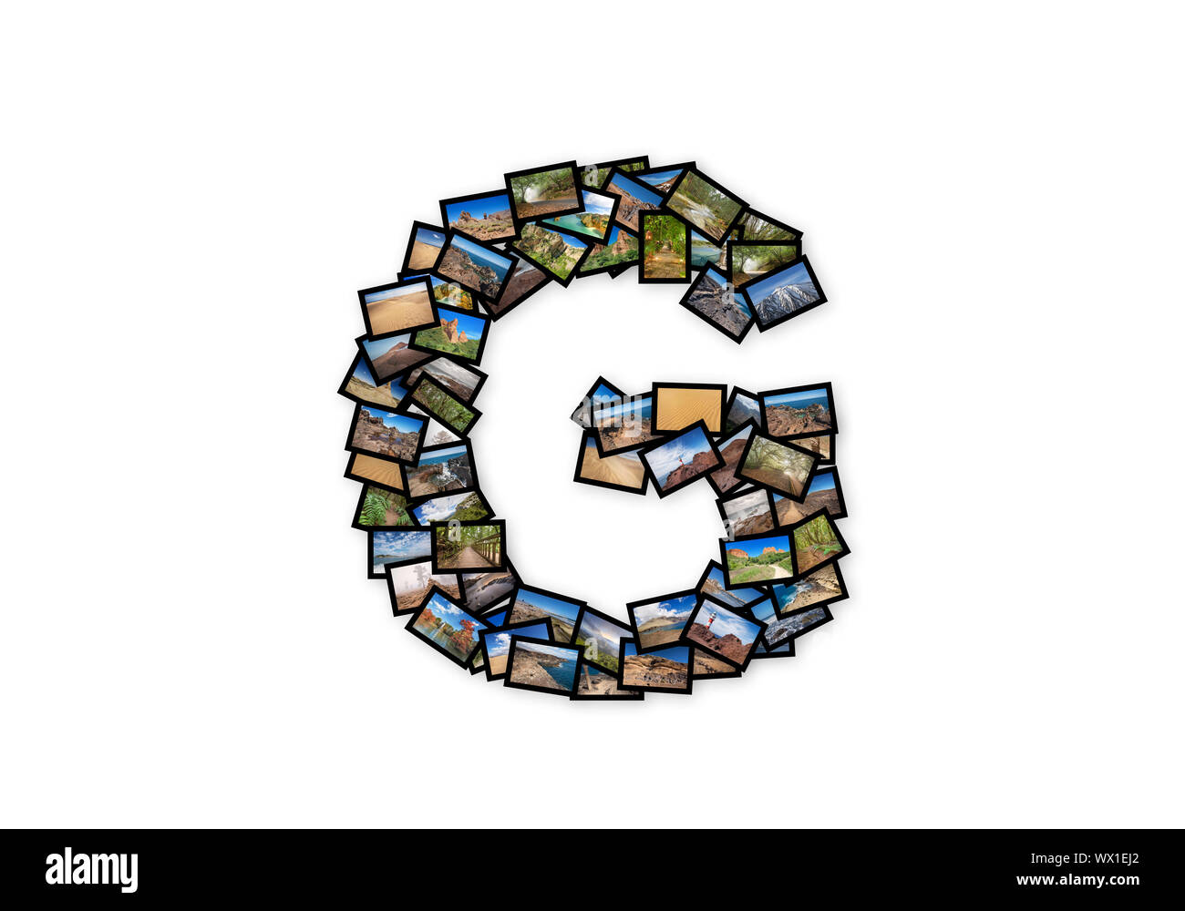 Letter G uppercase font shape alphabet collage made of my best ...