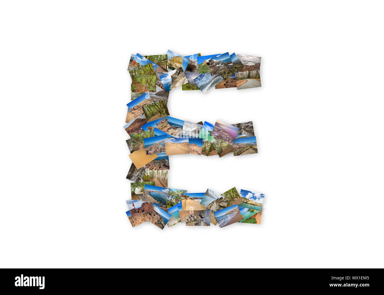 Letter E uppercase font shape alphabet collage made of my best ...