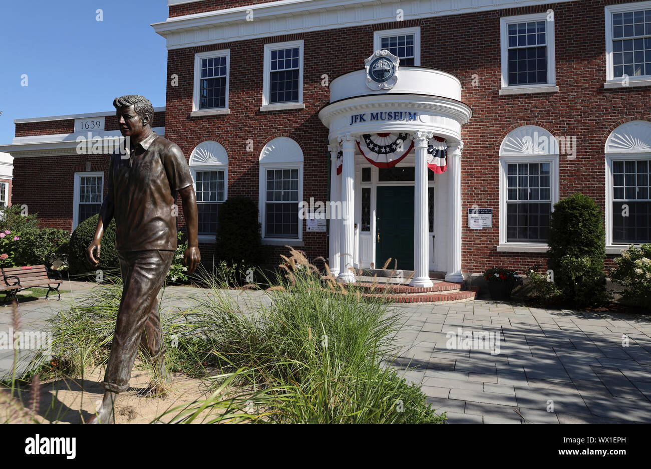 The bronze statue of former President John F. Kennedy in front of John ...